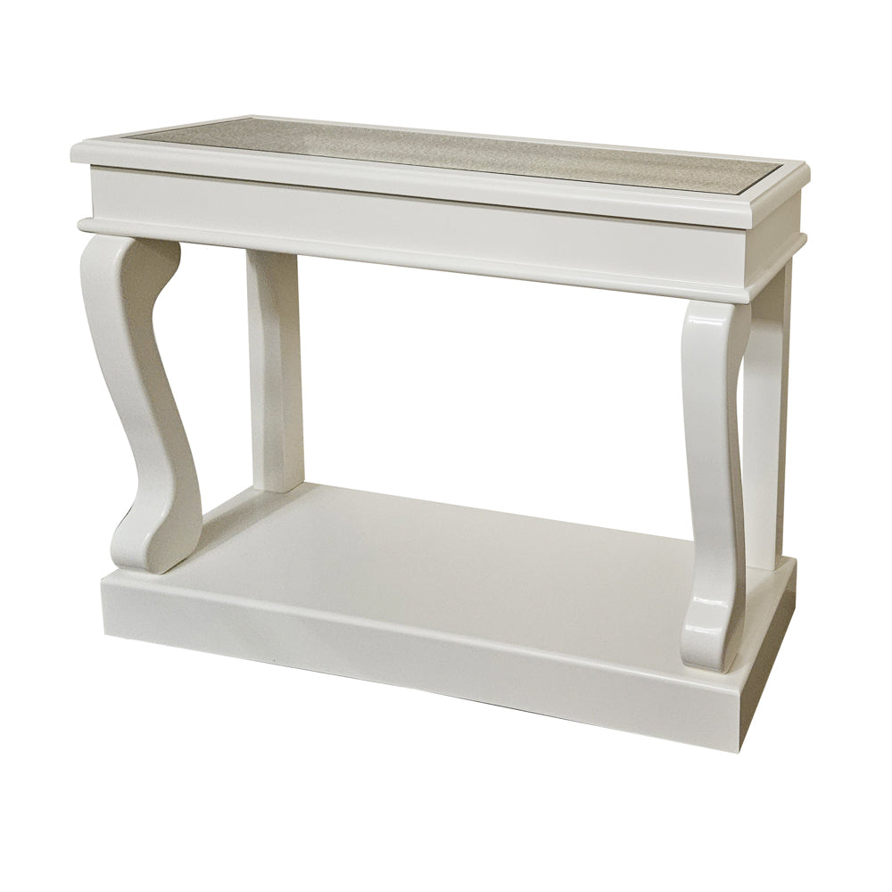 Scroll Console Table Antique Mirror Ivory 120cm – 2EZ Furniture Ireland
